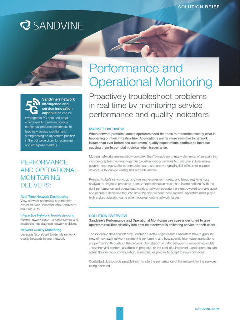 Sandvine - SB - Performance and Operational Monitoring | PDF | Computers