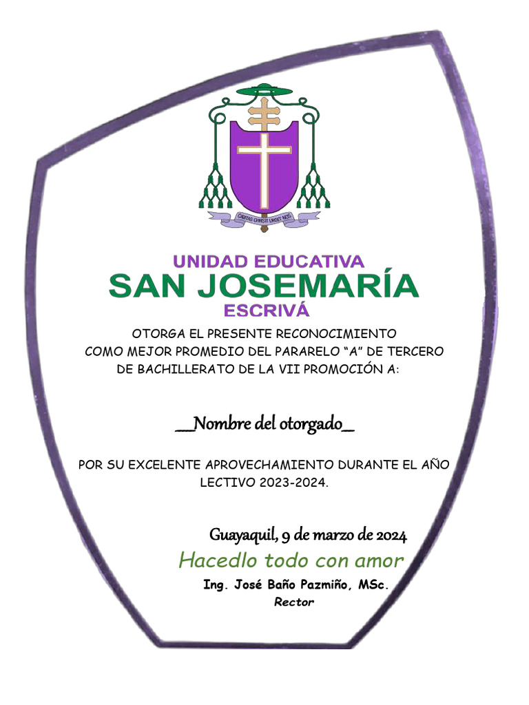 Placa de Mejor Promedio | PDF