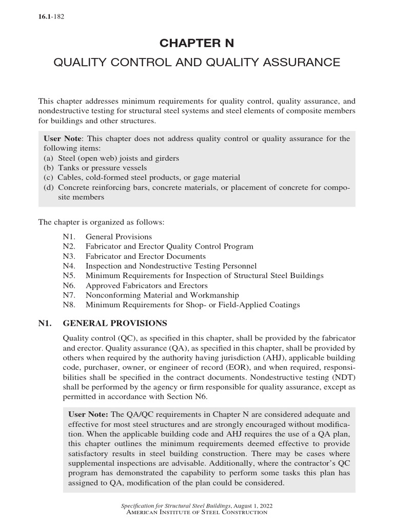 AISC - 2022 - Qualidade e Inspeção | PDF | Nondestructive Testing | Welding
