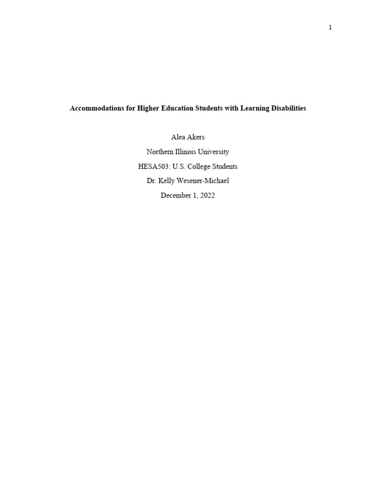 Akers | PDF | Learning Disability | Disability