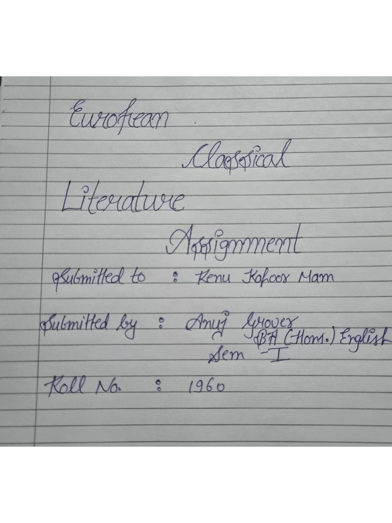 European Literature Assignment | PDF