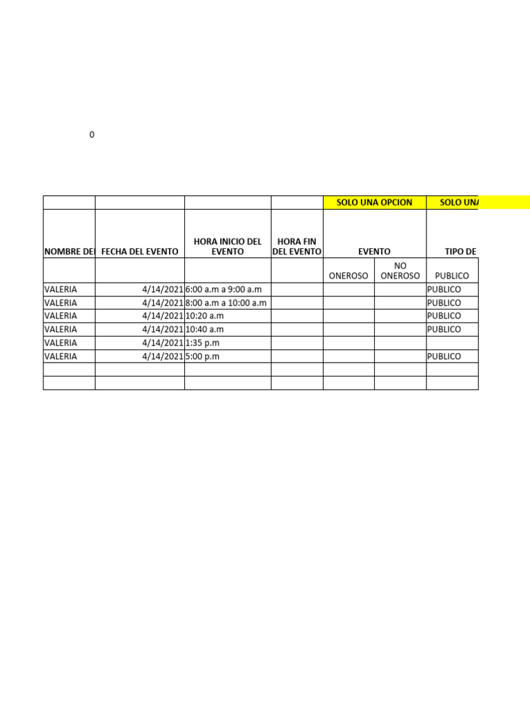 Copia de Formato Agenda de Eventos Politicos - XLSX 12 Al 10 de Mayo | PDF