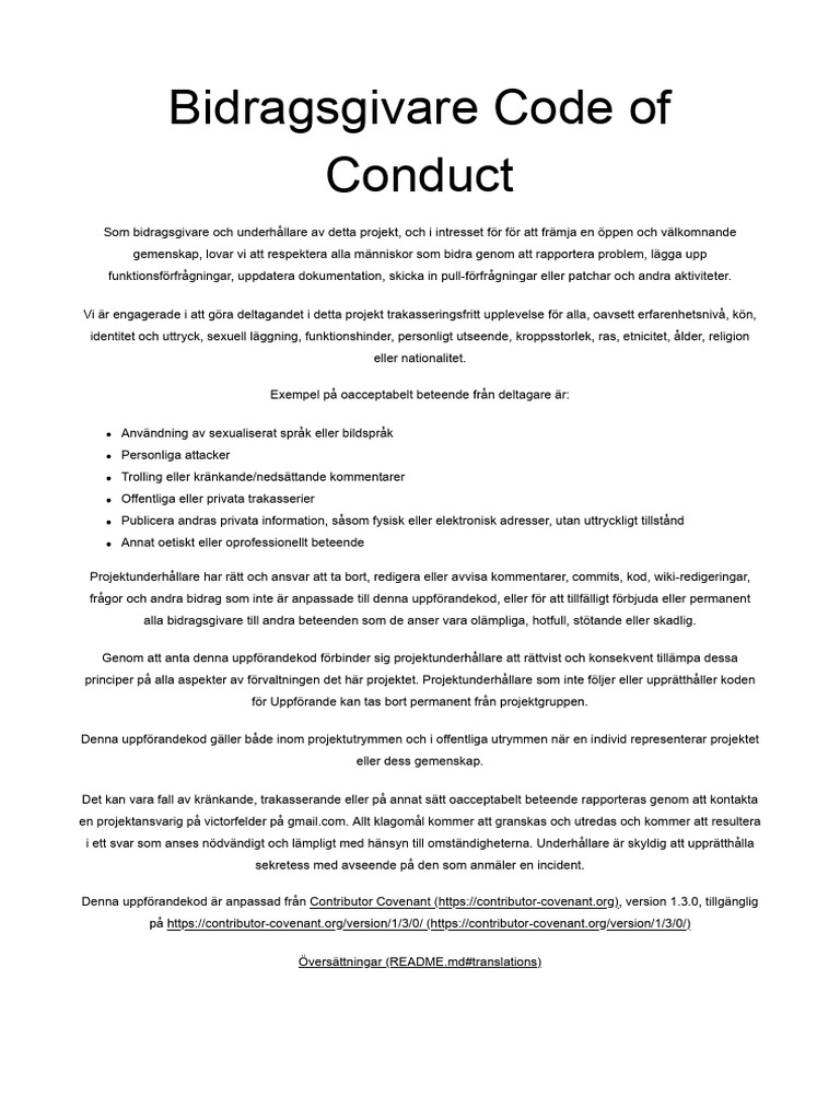 CODE OF CONDUCT-sv | PDF