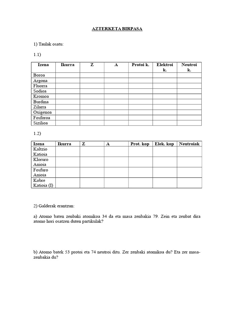 Azterketa Birpasa 4 Gaia La Salle | PDF