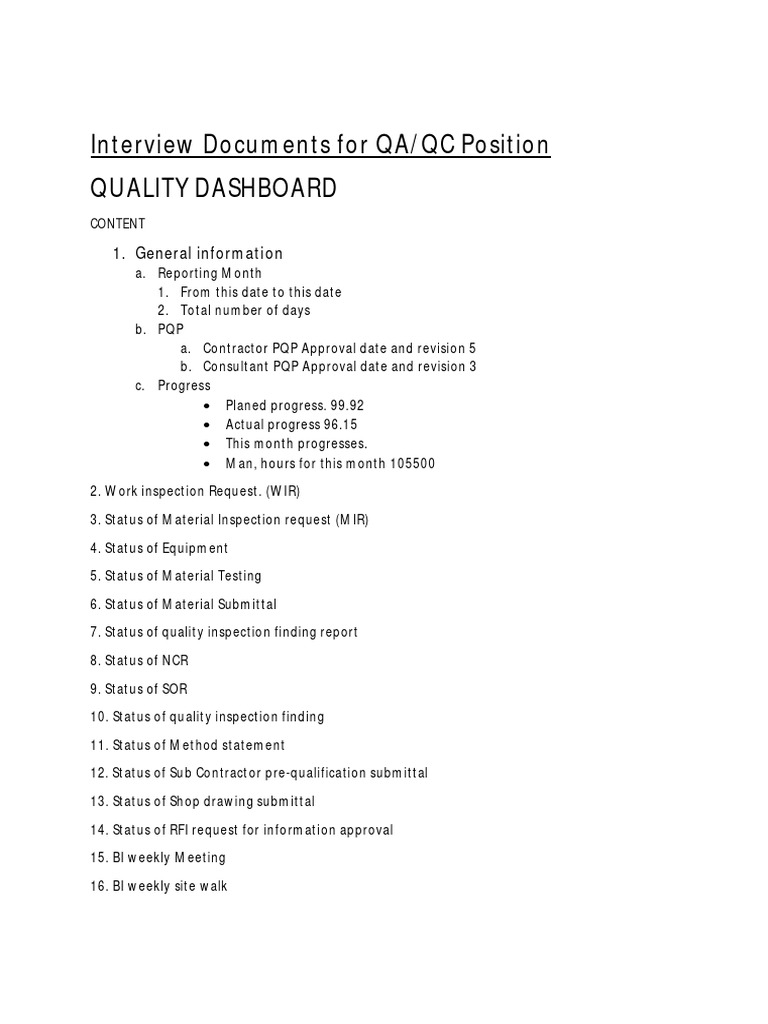 QA/QC Interview Document Guide | PDF | Iso 9000 | Audit