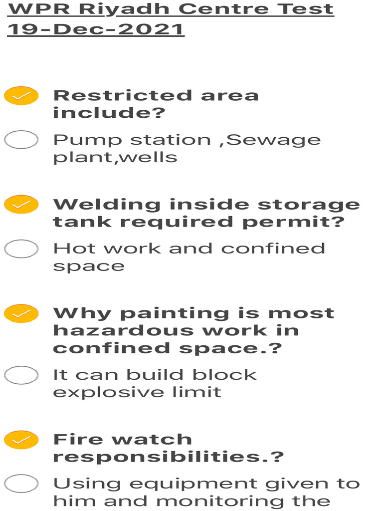 WPR Riyadh Centre Test | PDF | Occupational Safety And Health | Working ...