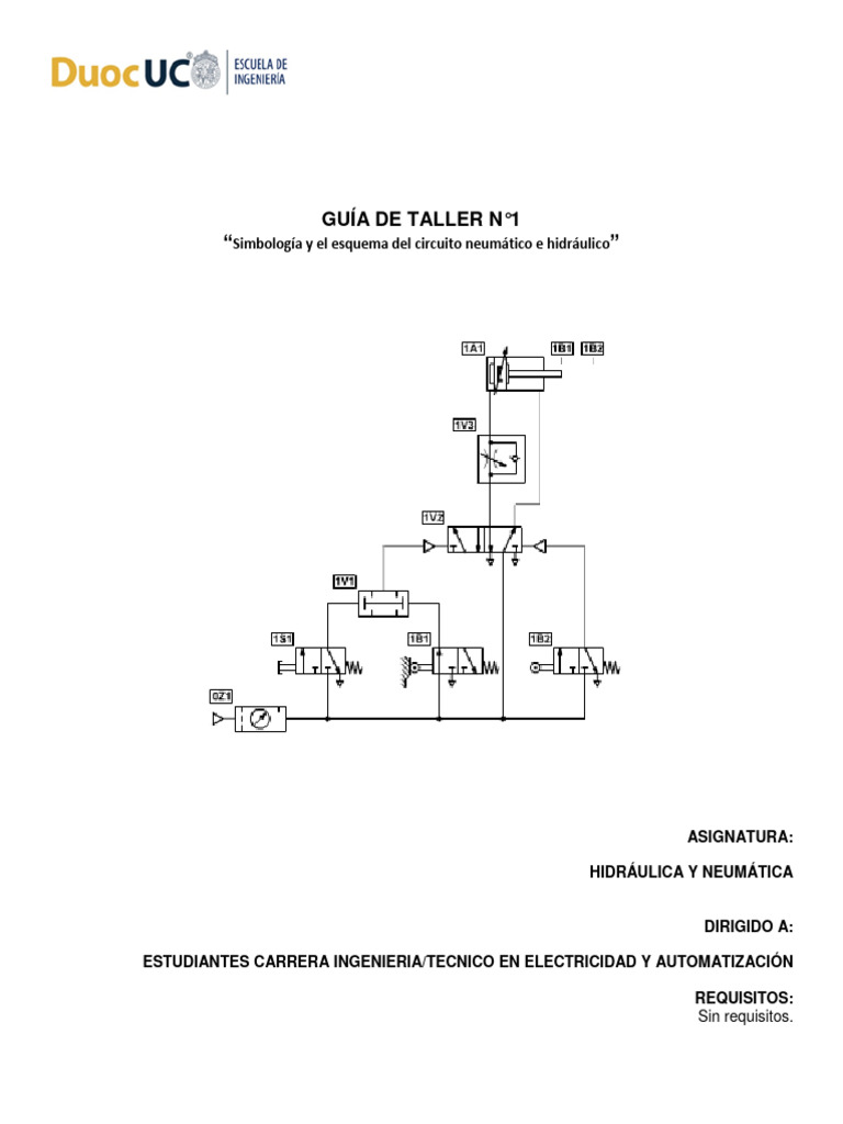 Guia Taller N°1 Simbología y Esquema Del Circuito Neumático e ...