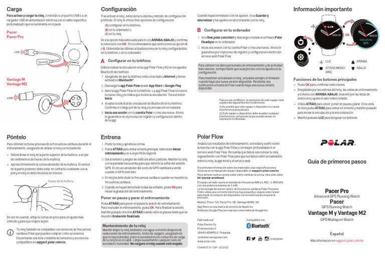 Polar Pacer Getting Started Guide Espanol | PDF | Aplicación movil ...
