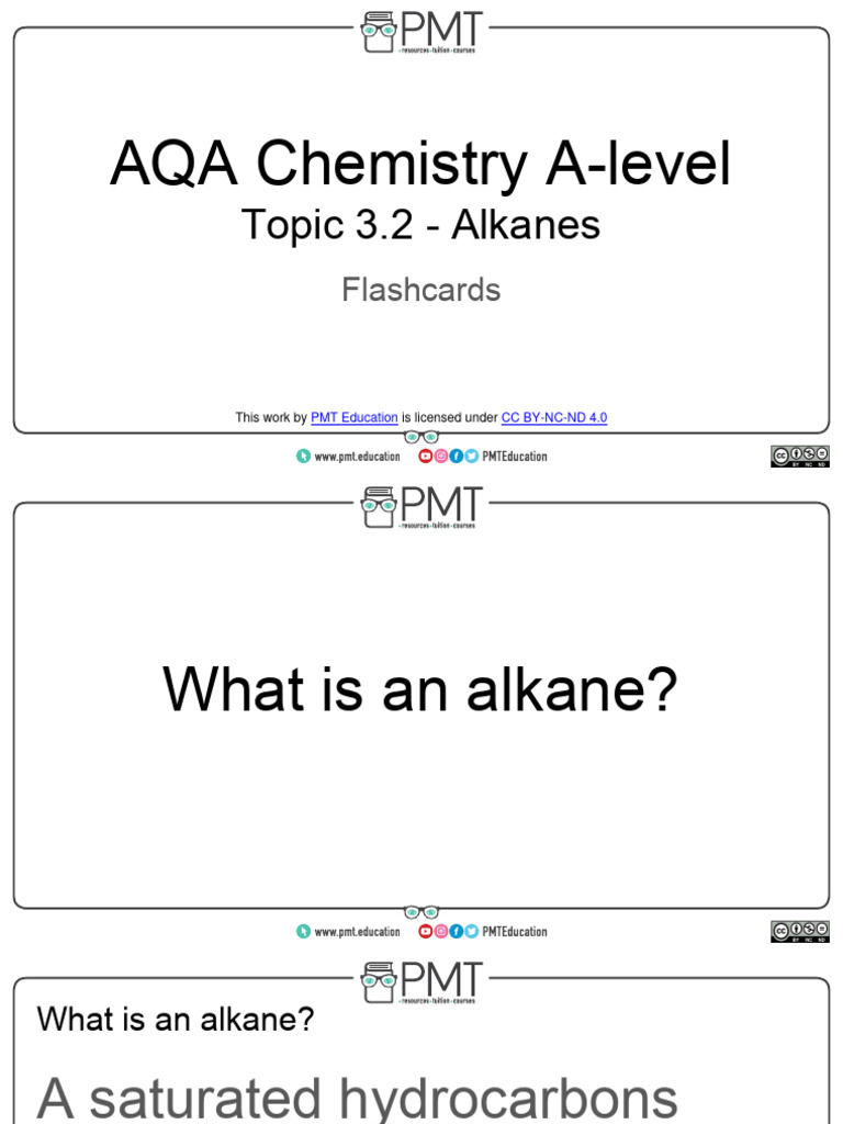 Flashcards - Topic 3.2 Alkanes - AQA Chemistry A-Level | PDF | Alkane ...