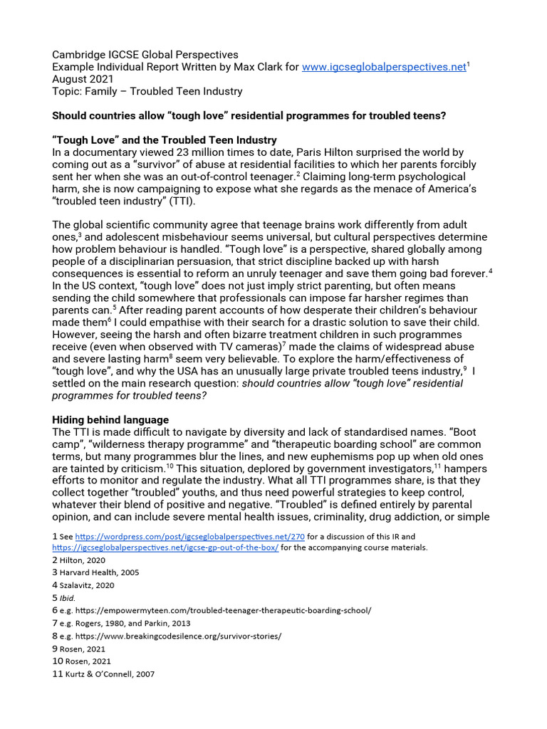 IR - Troubled Teens - FINAL | Download Free PDF | Adolescence | Mental Health