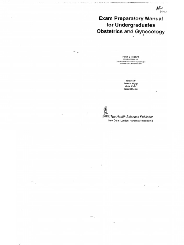 Exam Preparatory Manual For Obs & Gyn - Punit Bhojani | PDF