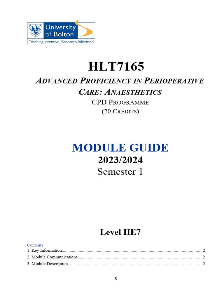Module Guide Level 7 2023-24 | PDF | Leadership | Theory