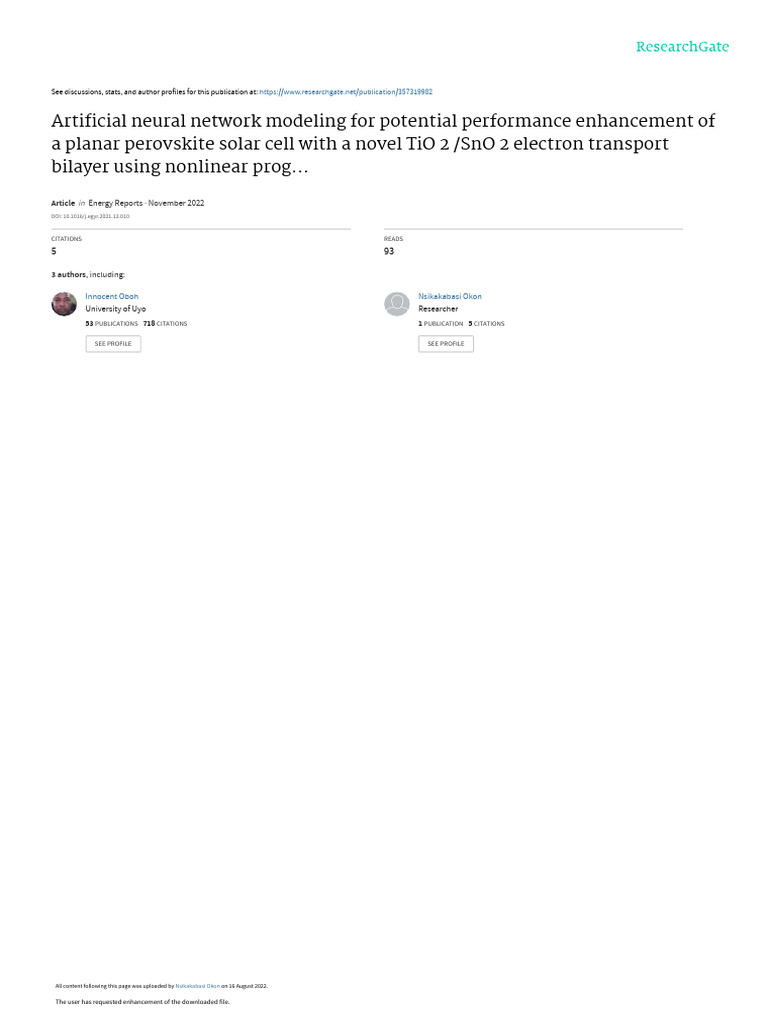 1 s2.0 S2352484721014487 Main | PDF | Mathematical Optimization | Artificial Neural Network