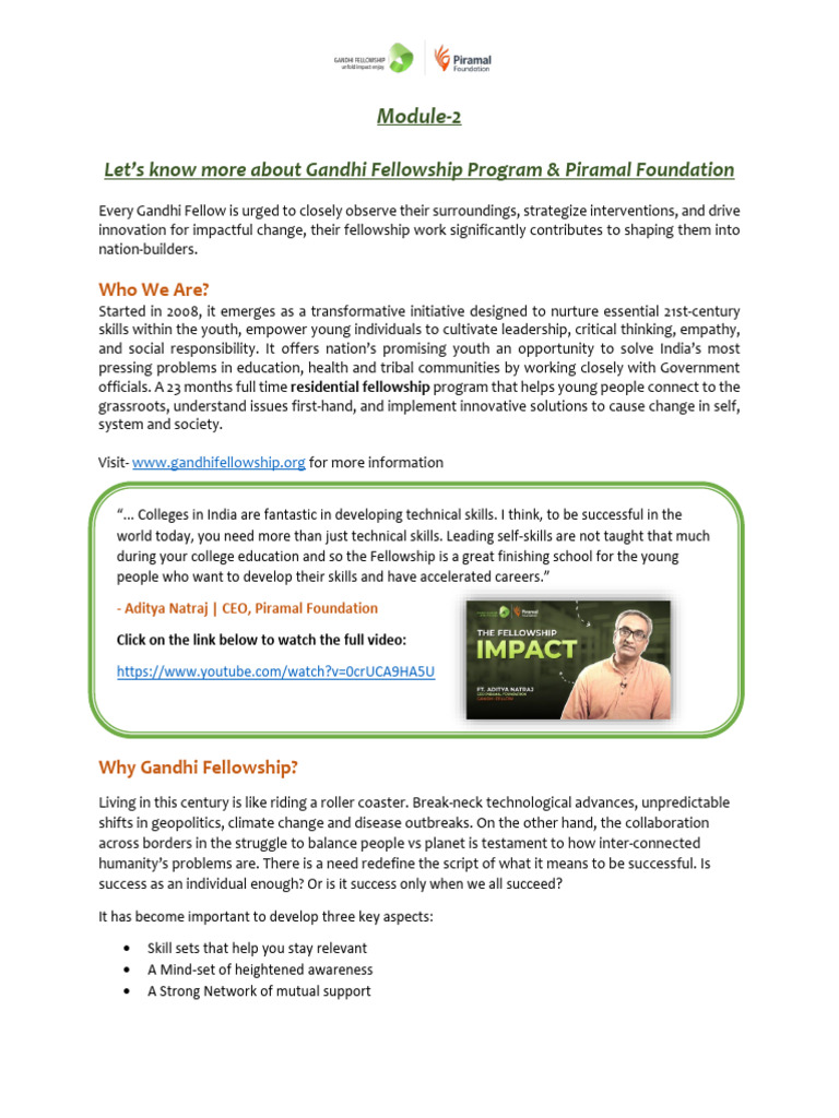 Gandhi Fellowship-Module-2 | PDF