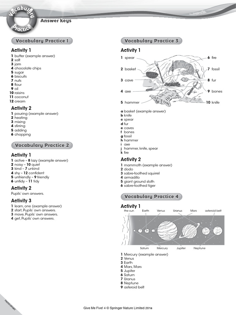 GMF L4 Vocabulary Practice Answer Key | PDF