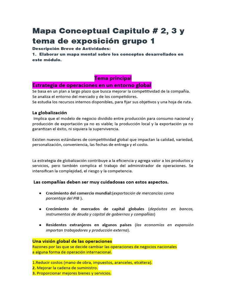 Mapa Conceptual Del Capitulo 2,3 y Tema de Exposicion Del Grupo 1 | PDF | Producto (Negocio ...