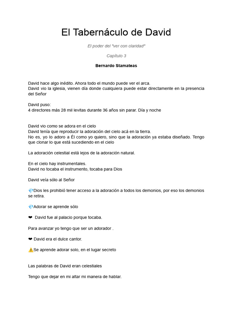 Tabernáculo de David Capitulo 3 (Bosquejo) | PDF | Cristo (título ...