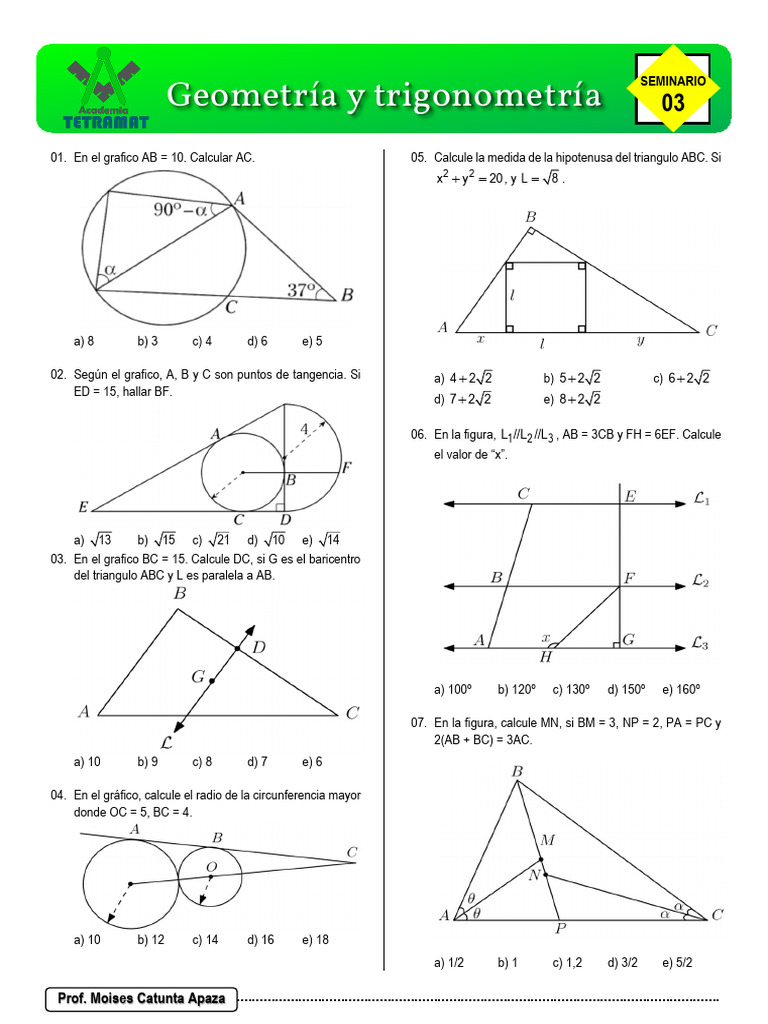 Geometria Cepu 2023 Las Fijas Final | PDF | Triángulo | Geometría triangular
