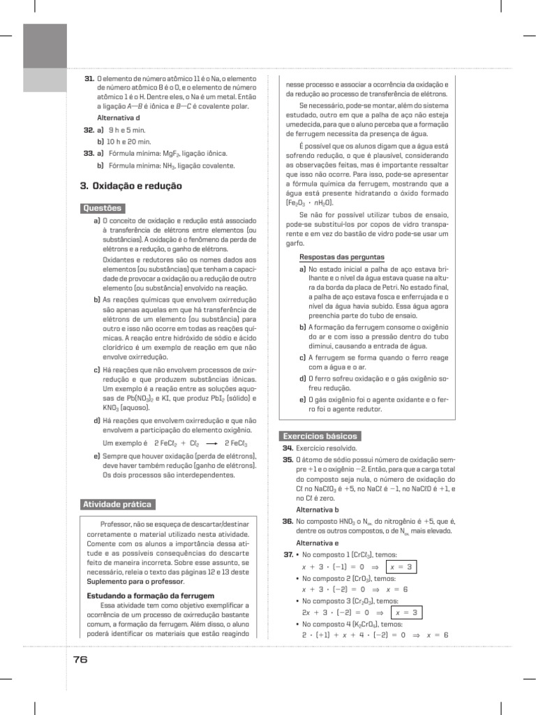 Soluc. Oxirreduçao | PDF