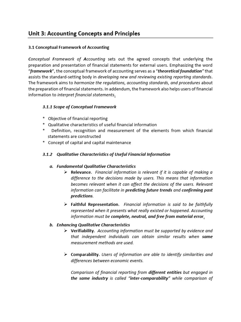 Accounting Concepts and Principles | PDF | Accounting | Information