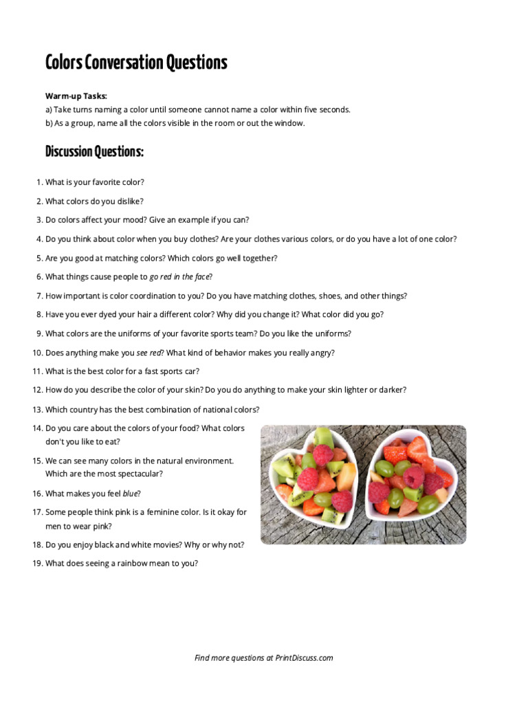 Colors Questions | PDF