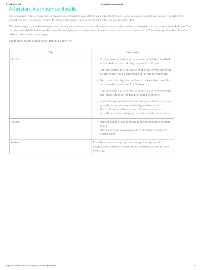 Atlassian Jira Instance Details | PDF