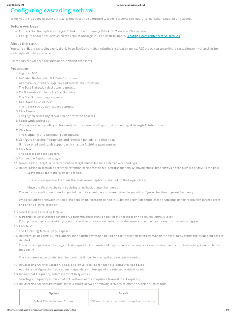 Cascading Archival Setup Guide | PDF | Replication (Computing) | Computer Science