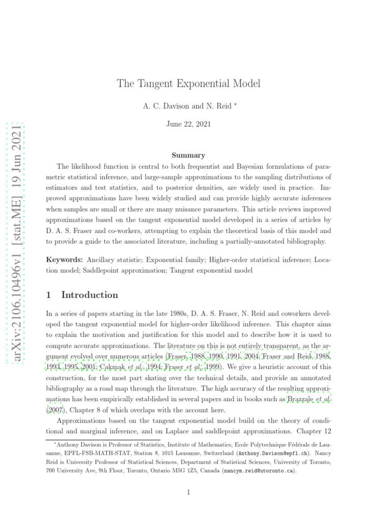The Tangent Exponential Model | PDF