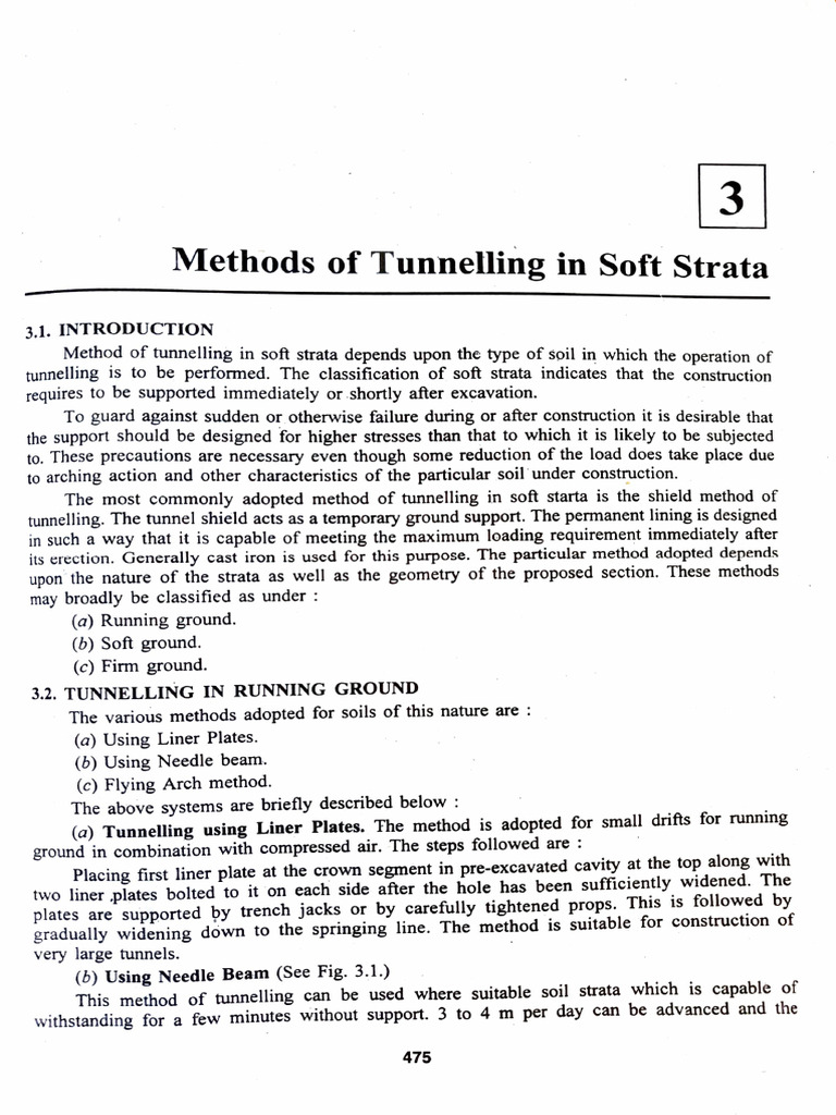Tunneling in Soft Strata | PDF | Tunnel | Trench