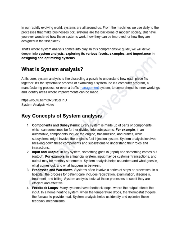 System Analysis PDF | PDF | System | Analysis