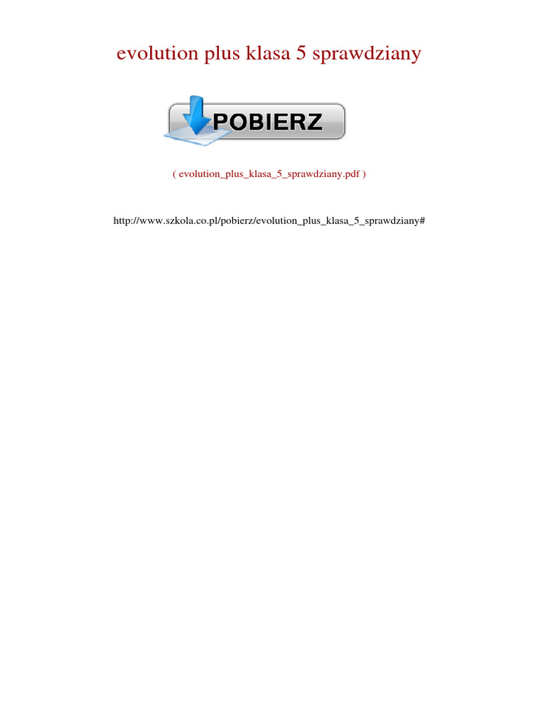 Evolution Plus Klasa 5 Sprawdziany | PDF
