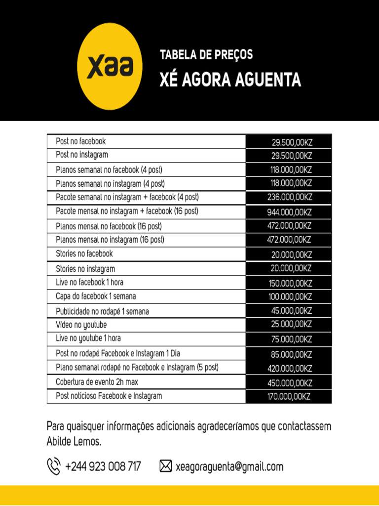 Tabela XAA 2023 | PDF