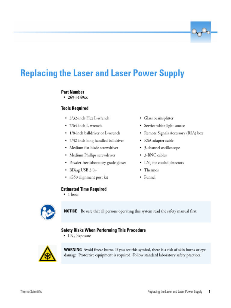 269-314900 - Rev A - FTIR - IG50 - LASER AND POWER SUPPLY - IG | PDF ...