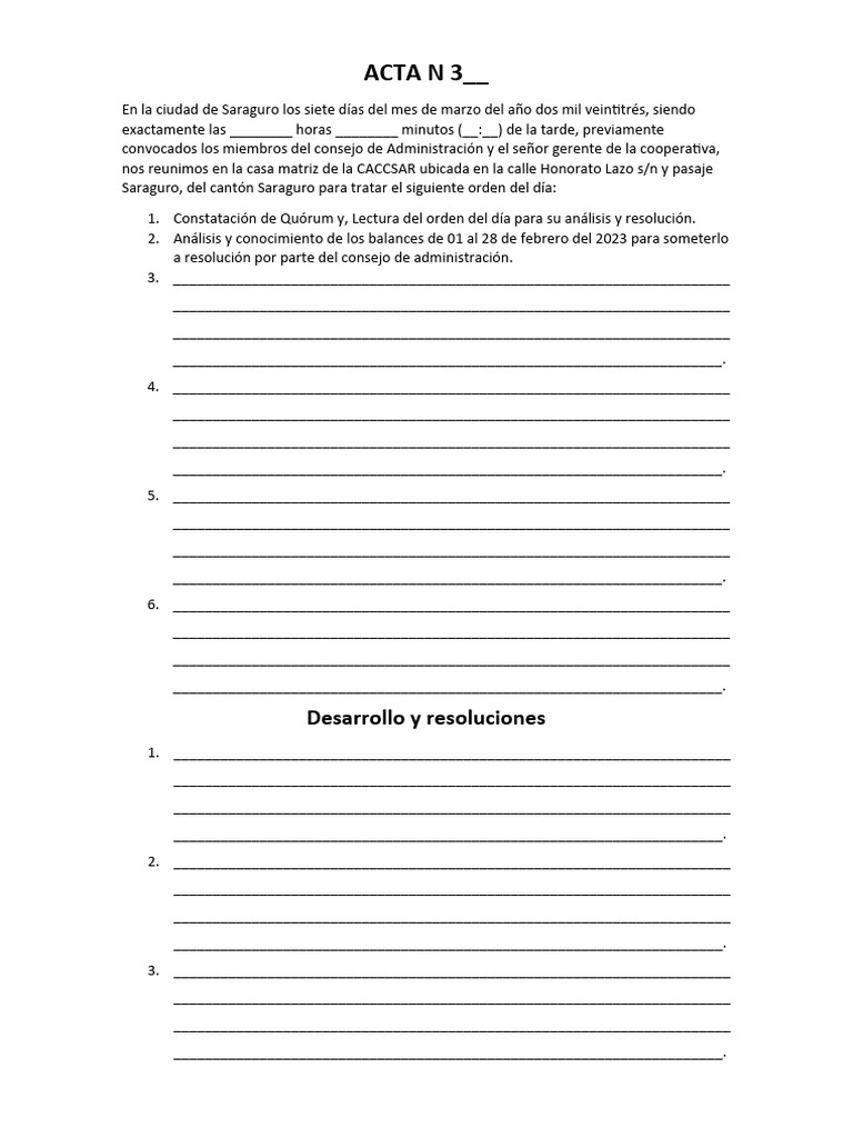 Borrador Actas Coemerciante | PDF