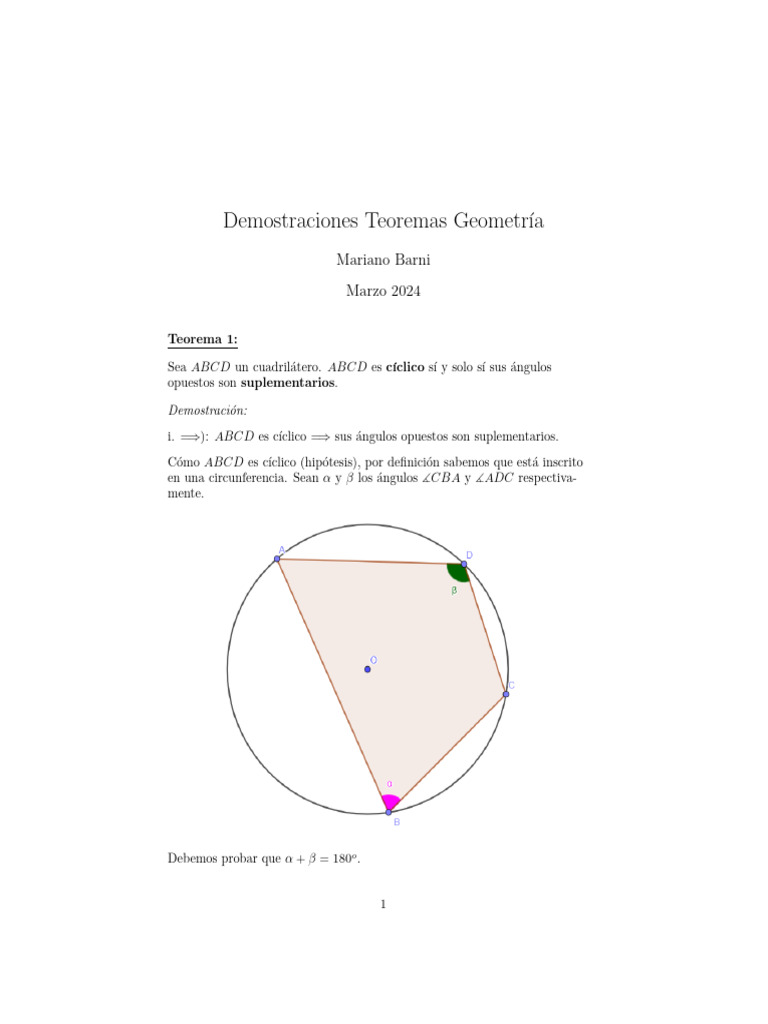 Demostraciones Teoremas Geometría | PDF | Ángulo | Geometría Elemental