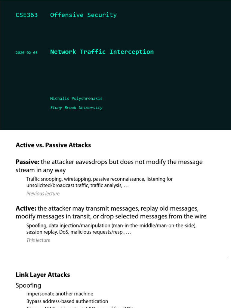 Michalis Polychronakis OffSec Network Traffic Inspec | PDF