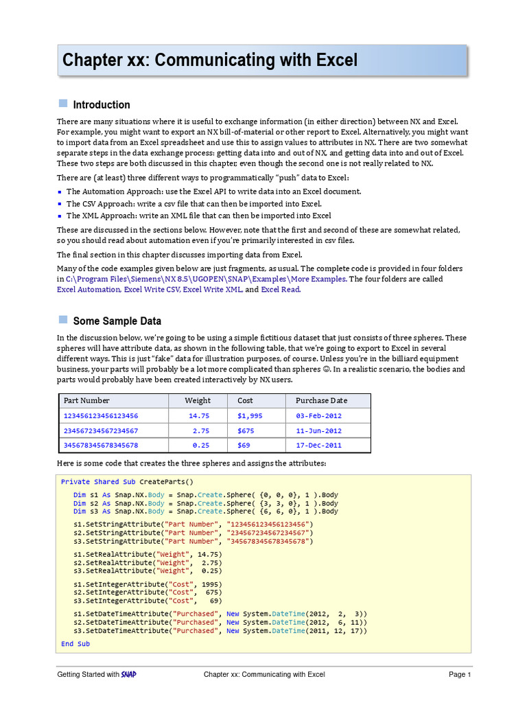 Excel Interop With Siemens NX | PDF | Microsoft Excel | Comma Separated Values
