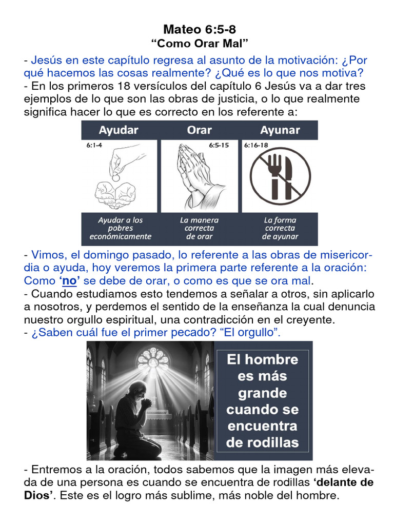 Mateo 6 5-8 | PDF | Oración | Dios