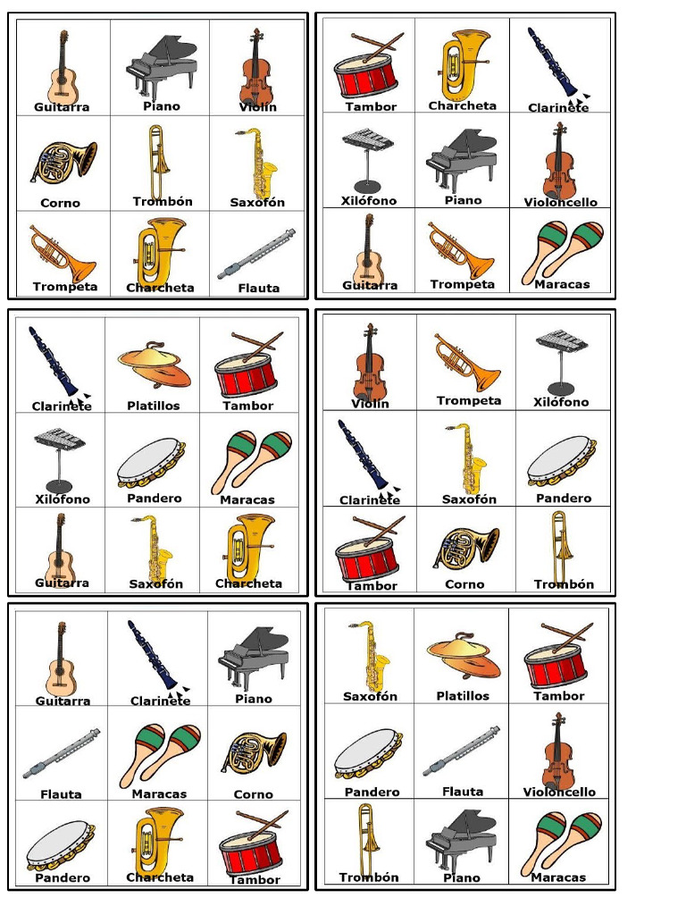Loteria de Instrumentos Musicales | PDF