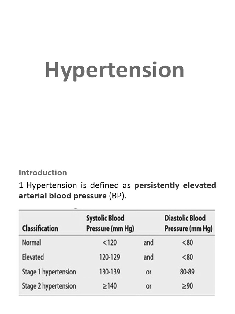 Hypertension: 1-Hypertension Is Defined As (BP) | PDF | Hypertension ...