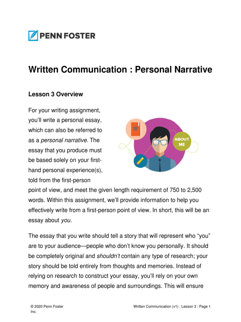 Penn Foster Written Communication Exam Guidelines | PDF | Narration ...