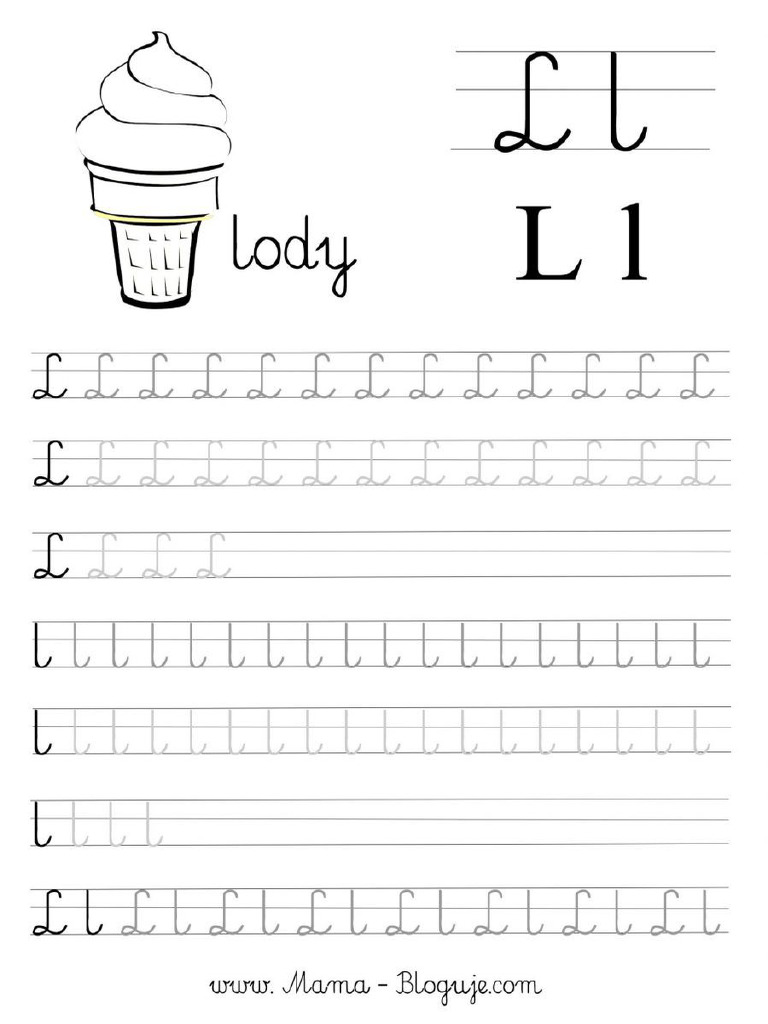 Literka L Nauka Pisania 900x1273 | PDF