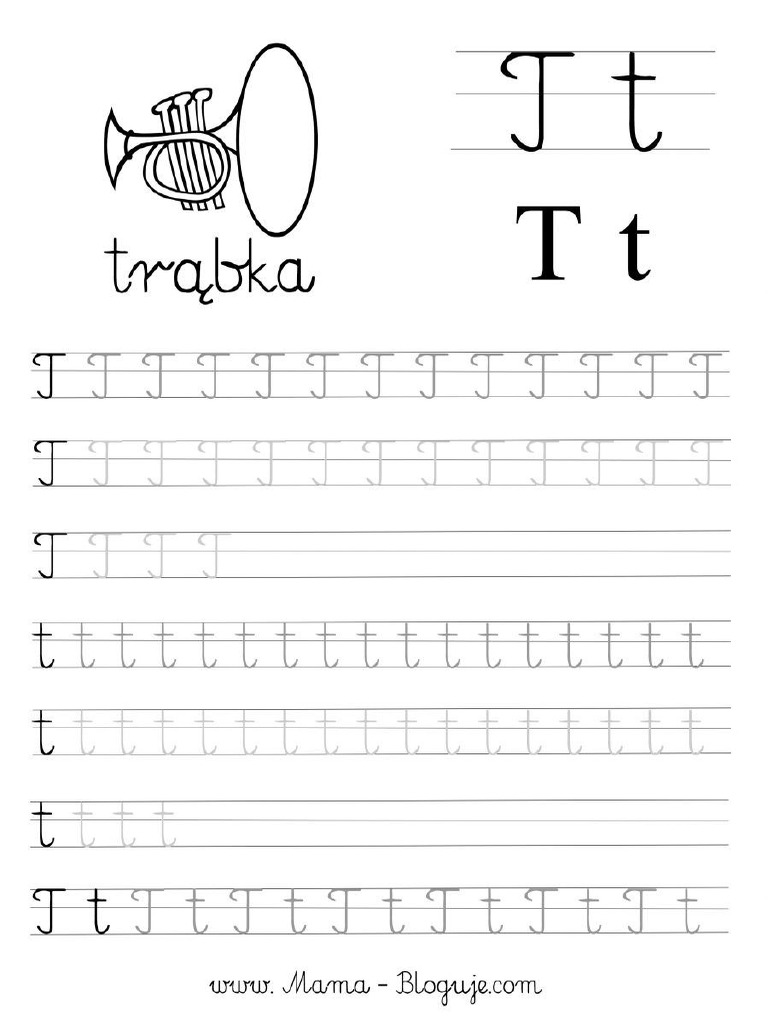 Literka T Nauka Pisania 900x1273 | PDF