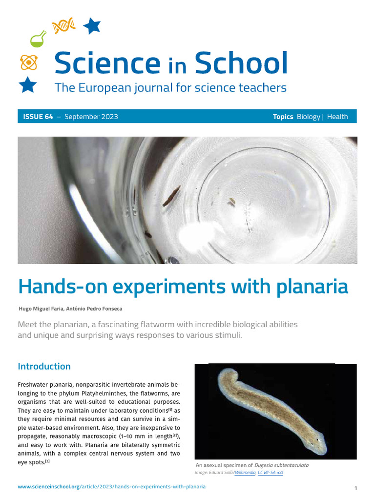 Hands-On Experiments With Planaria | PDF