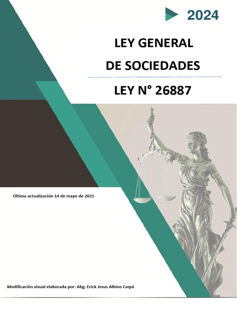 Ley 26887 - Ley General de Sociedades | PDF | Sociedad de responsabilidad limitada | Justicia