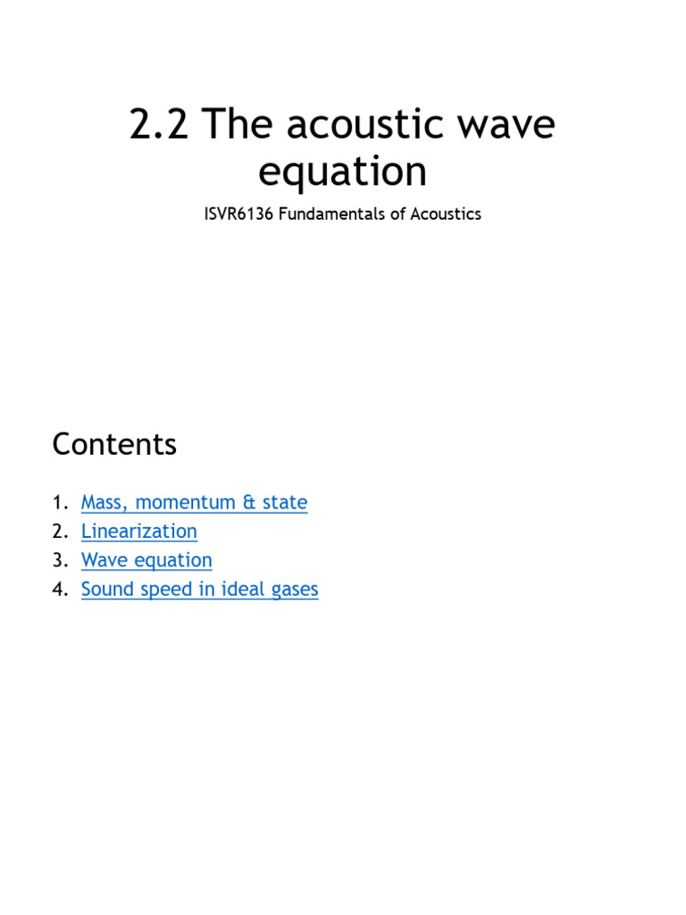 2.2 Acoustic Wave Equation | PDF