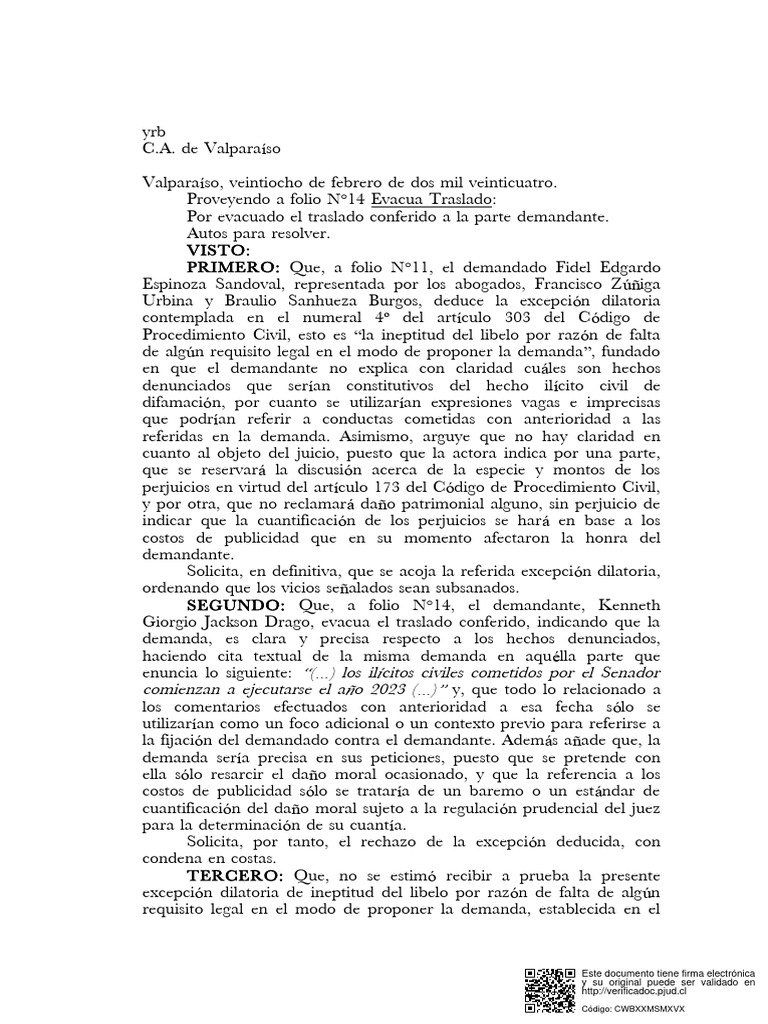 " Í Ñ " Y, Que Todo Lo Relacionado A: Este Documento Tiene Firma Electrónica y Su Original Puede ...