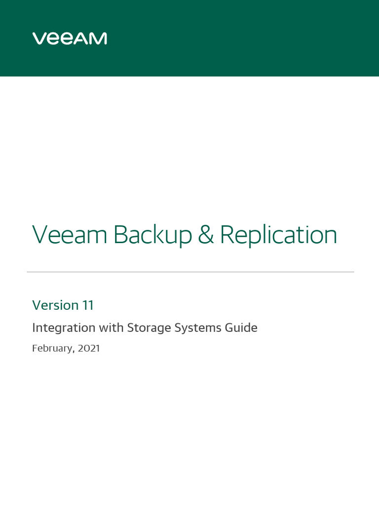 Veeam Backup 11 0 Storage Integration User Guide | PDF