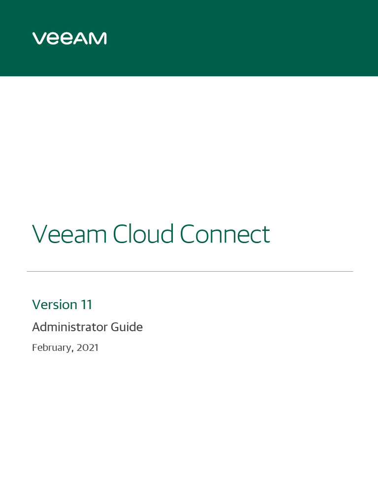 Veeam Backup 11 0 Cloud Administrator Guide | PDF | Backup | Cloud Computing