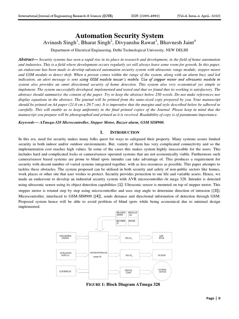 Automation Security System | PDF | Electric Motor | Electronics